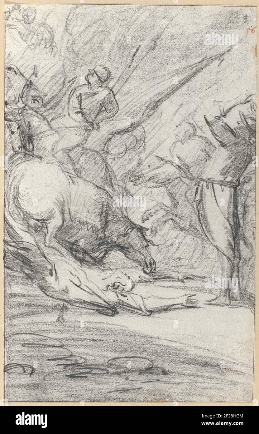 The conversion of soulus; Scenes from the actions of the apostles Stock ...