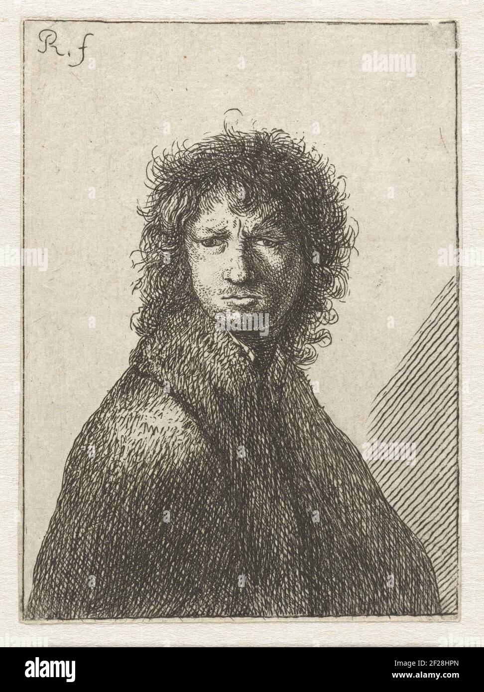 Self-portrait with frowned forehead: bust.mirror image Copy to the ...
