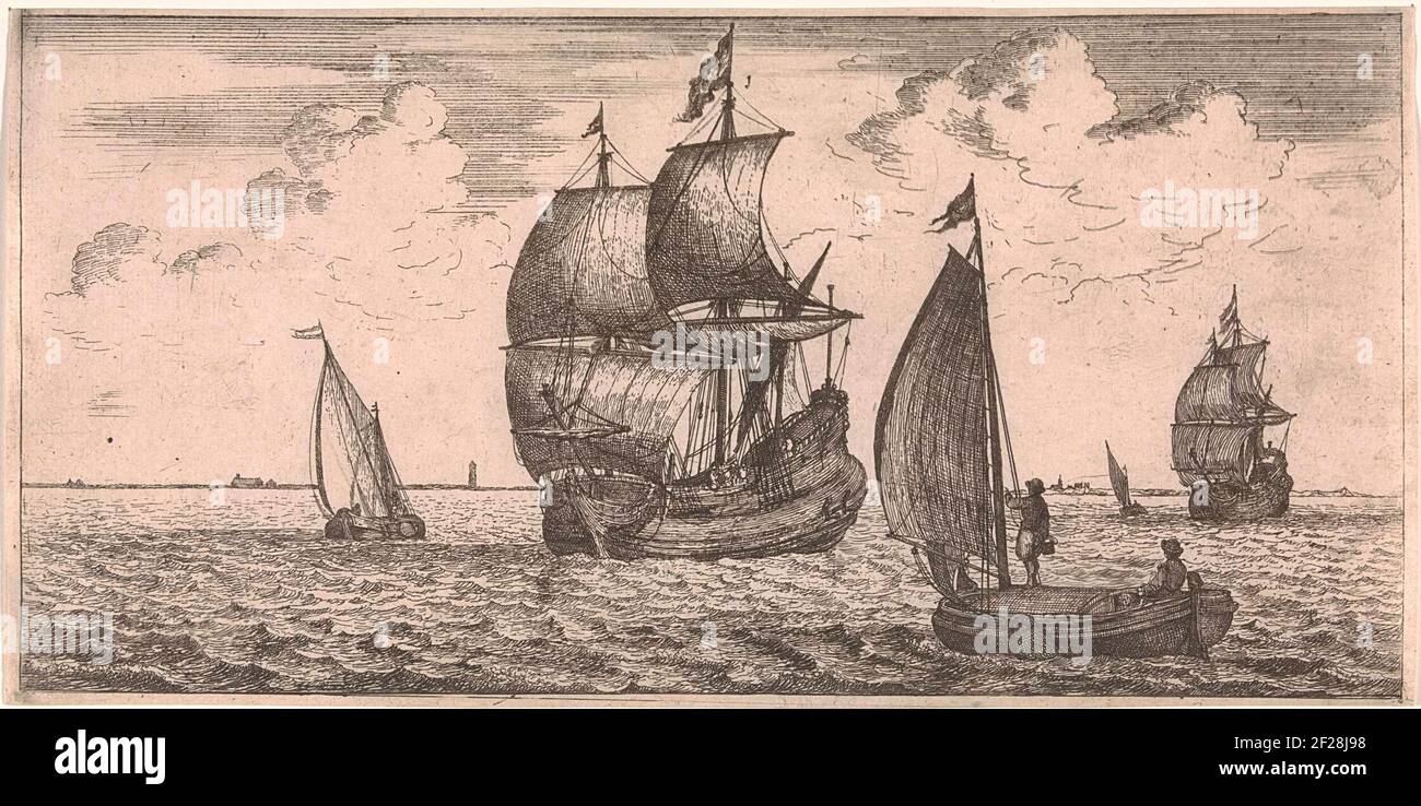 Reception of the post at sea; Postcard.A Posted Boat Towards A Ship to ...