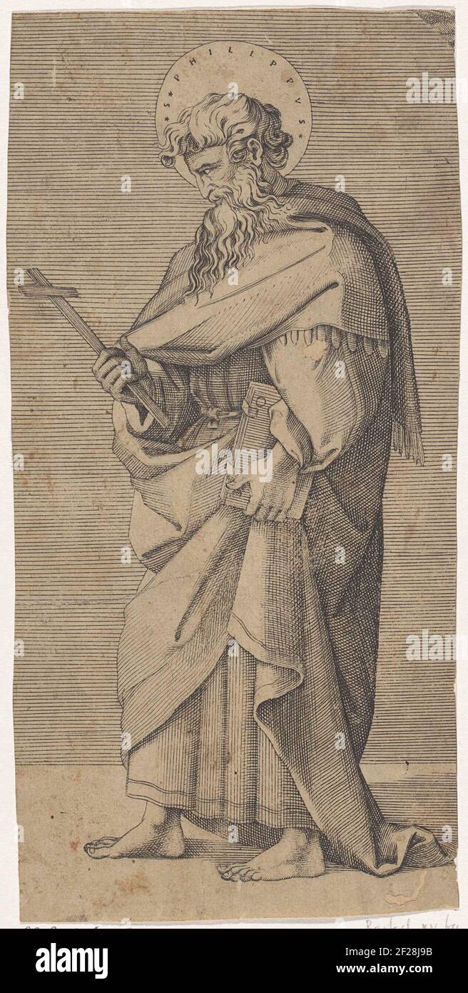 Apostle Philip with Cross; S Phillppvs; Christ and the apostles Stock ...
