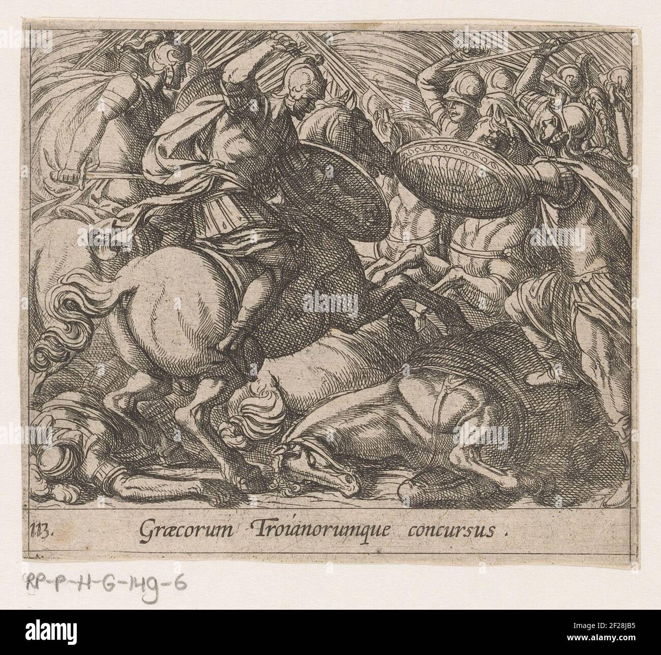Greeks in battle with Trojans; Graecrum Troianorumque Concursus ...