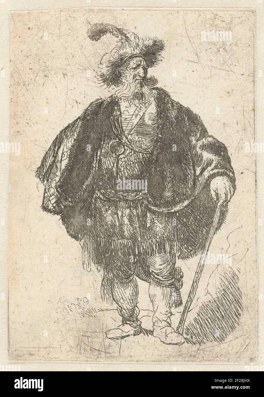 De Pers.Mirror-image copy to the Print of the same name from Rembrandt ...