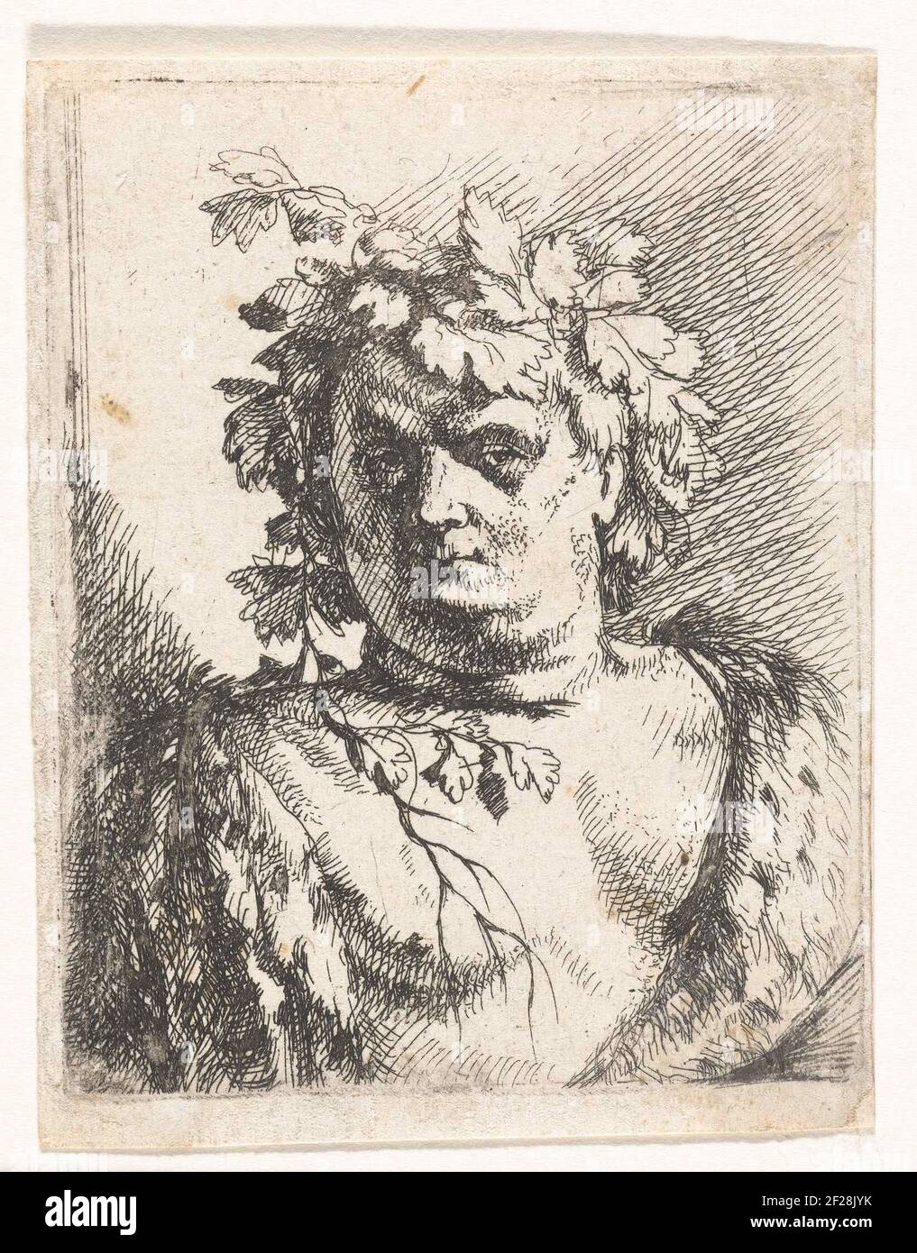 Bacchus bust with wreath of vine Stock Photo - Alamy