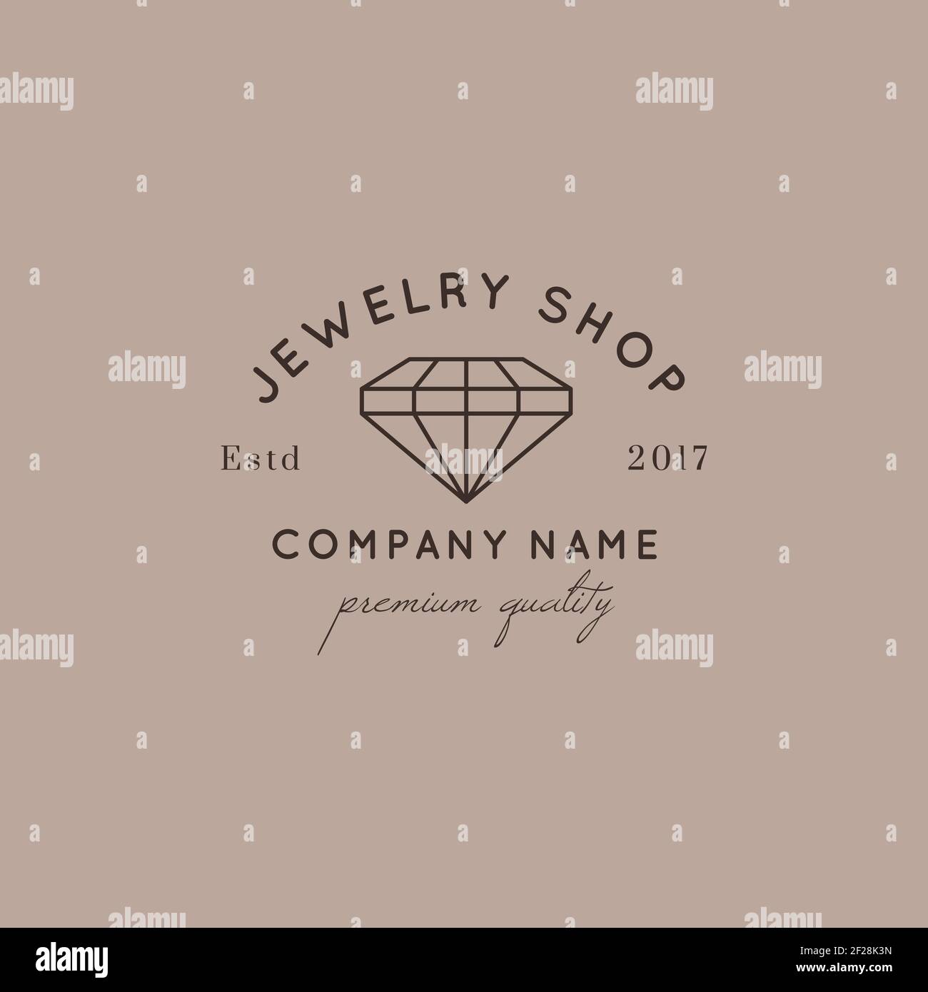 Jewelry logo design templates in trendy linear and minimal style ...