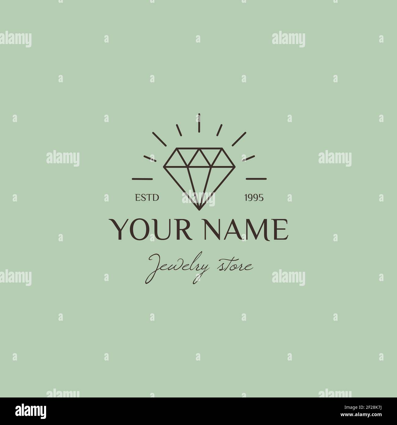 Jewelry logo design templates in trendy linear and minimal style ...