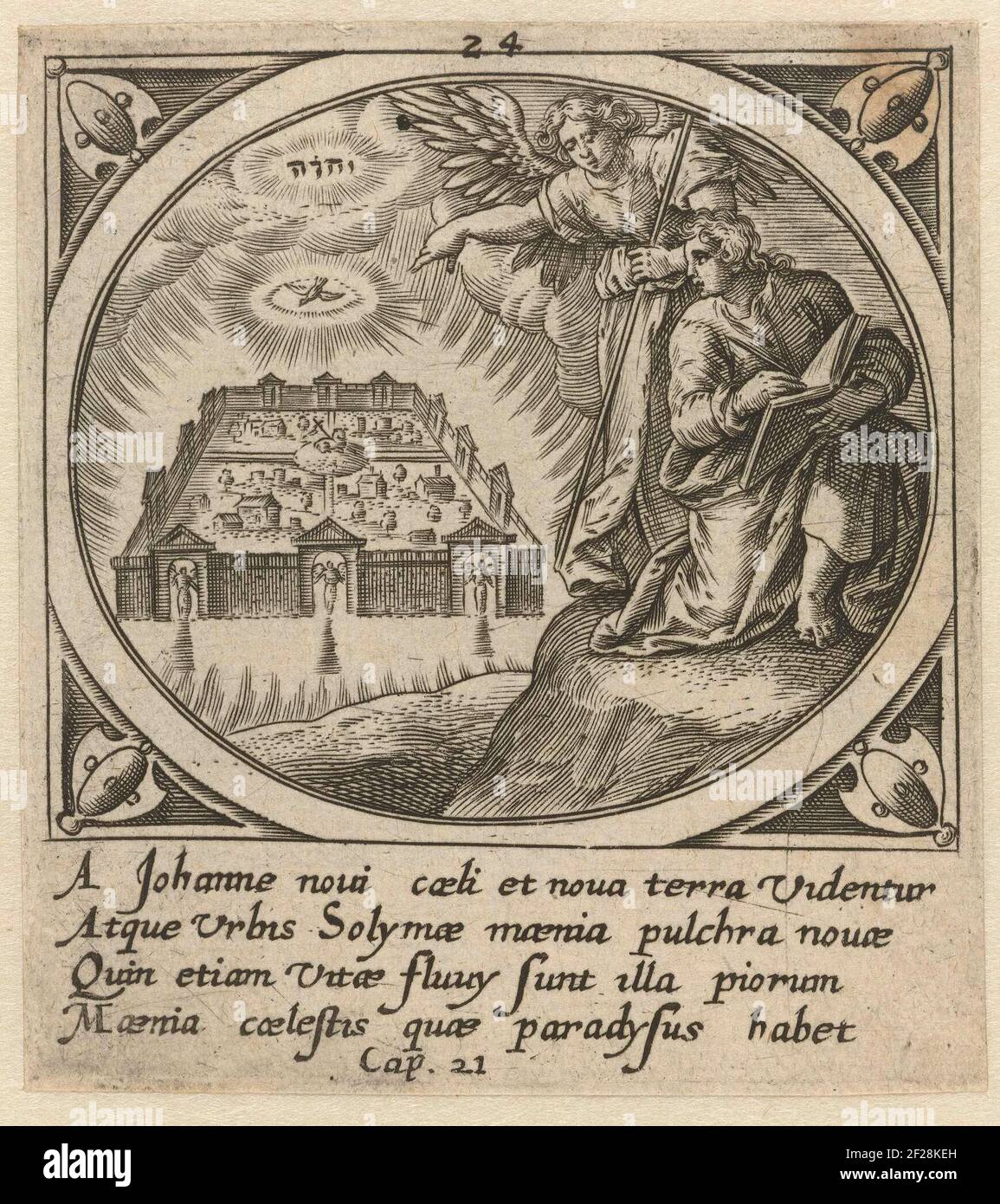 Engel toont Johannes het nieuwe Jeruzalem; Openbaring van Johannes op ...