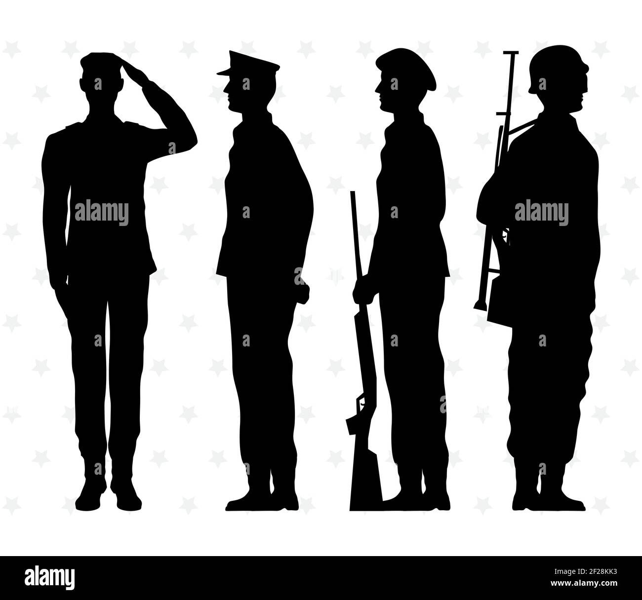 four soldiers silhouettes Stock Vector Image & Art - Alamy