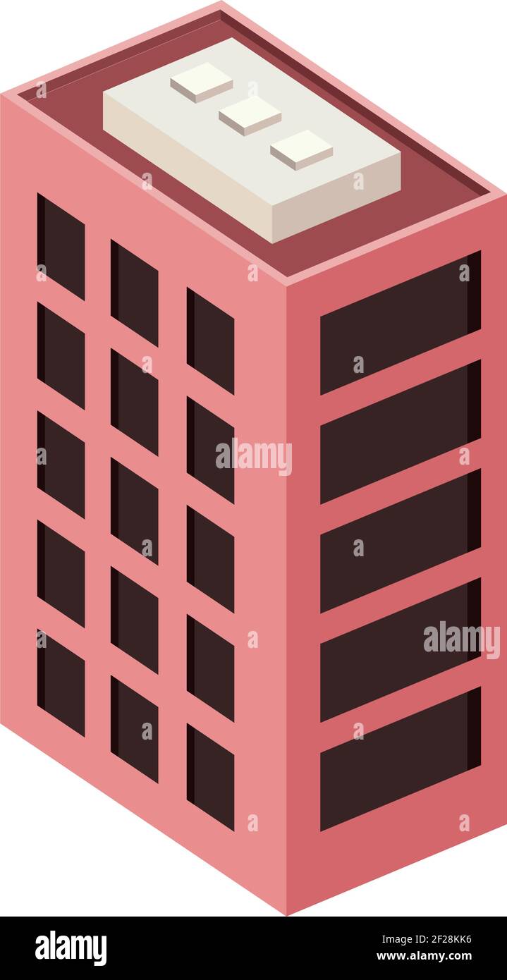 red building isometric Stock Vector Image & Art - Alamy