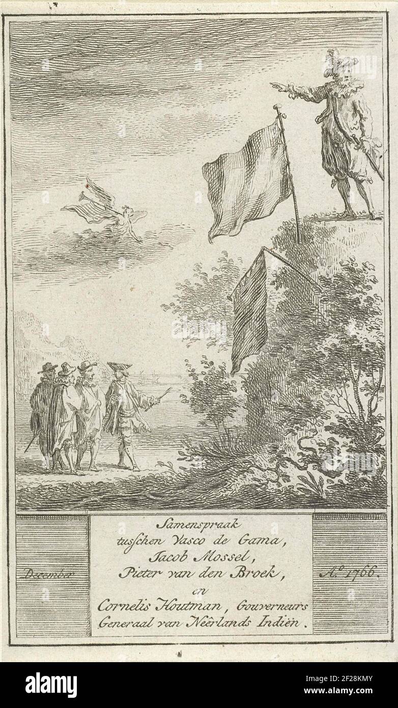 Four historical figures in conversation; Illustrations from the ...