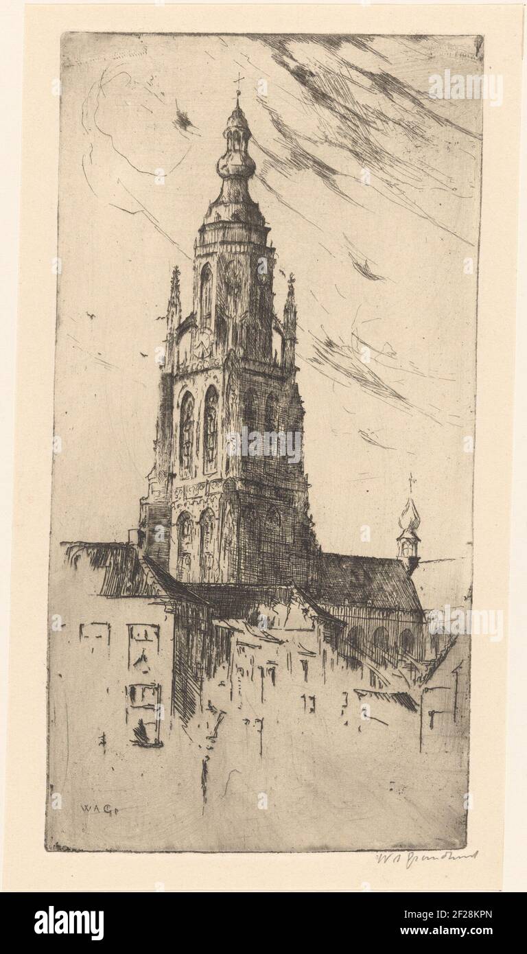 Tower of the Grote Kerk in Breda; New church in Delft Stock Photo - Alamy