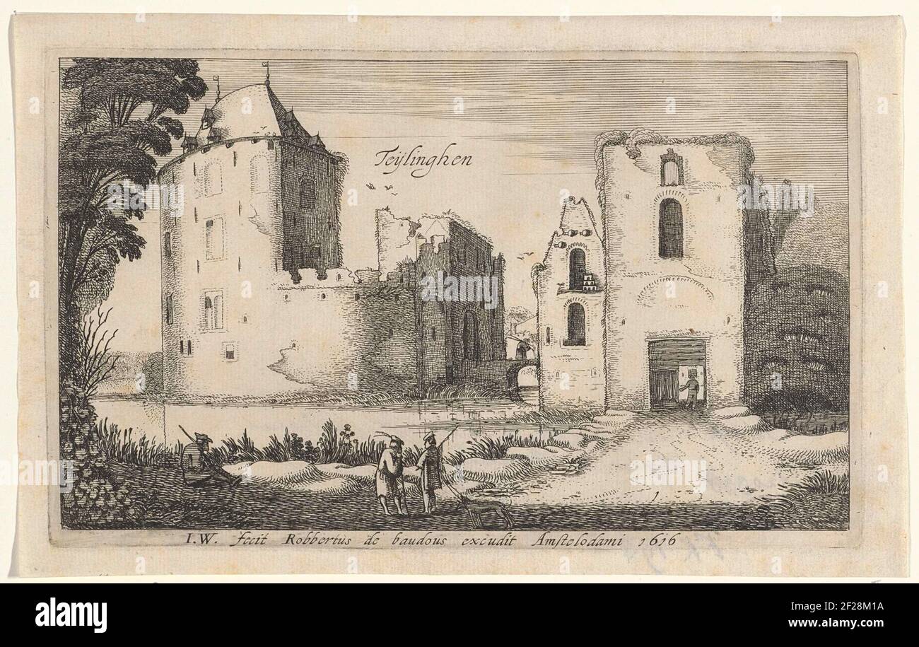 View of the ruins of Teylingen Castle; Lifting; Castles.view of the ...