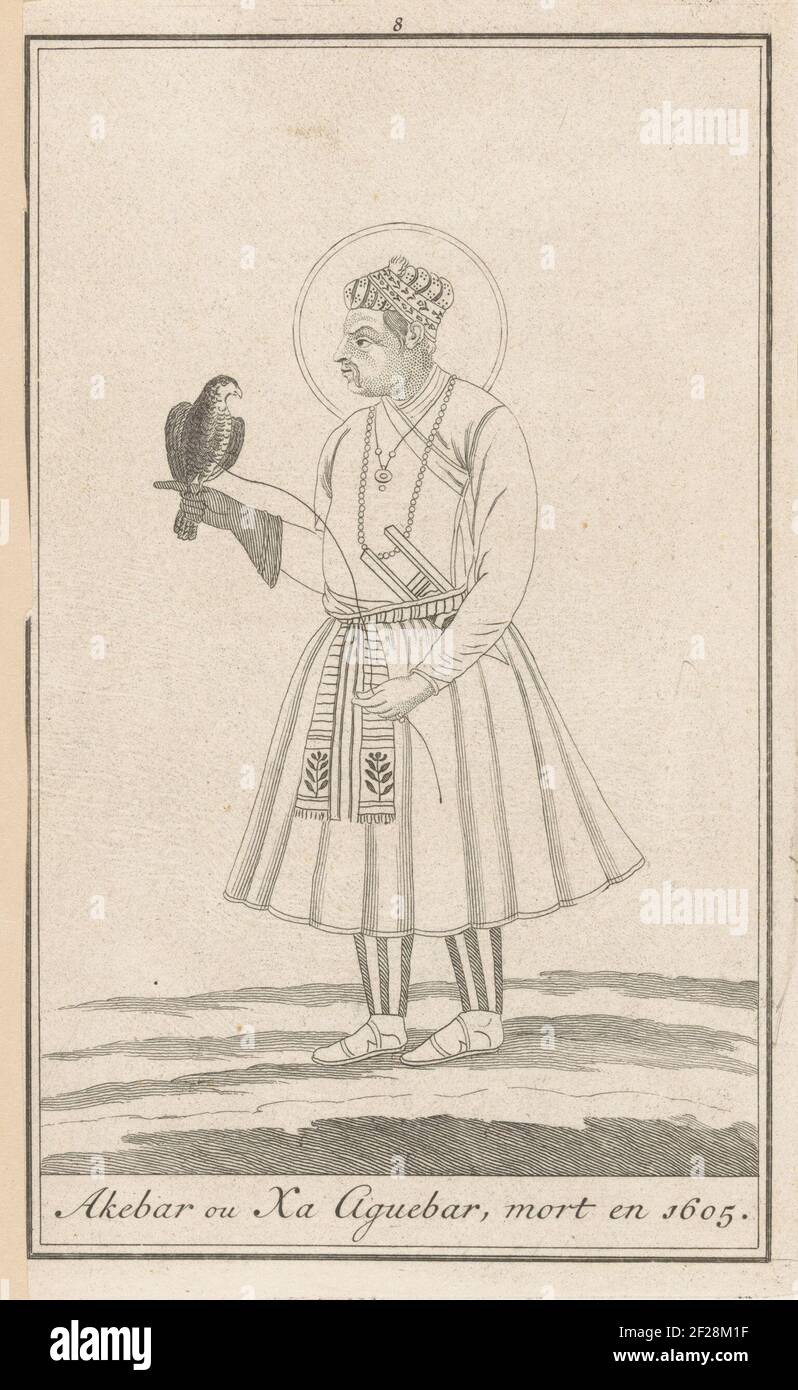 Portrait of Jalaluddin Muhammad Akbar, Emperor of the Mogolrijk ...