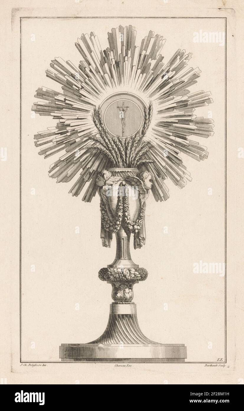 Monstrans with Christ on the cross; 29th Cahier Ee Lutrins, et soleis ...