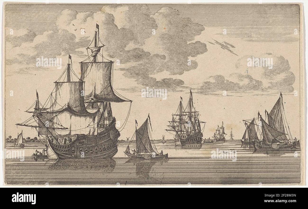 Sailing ships in the lee Stock Photo - Alamy