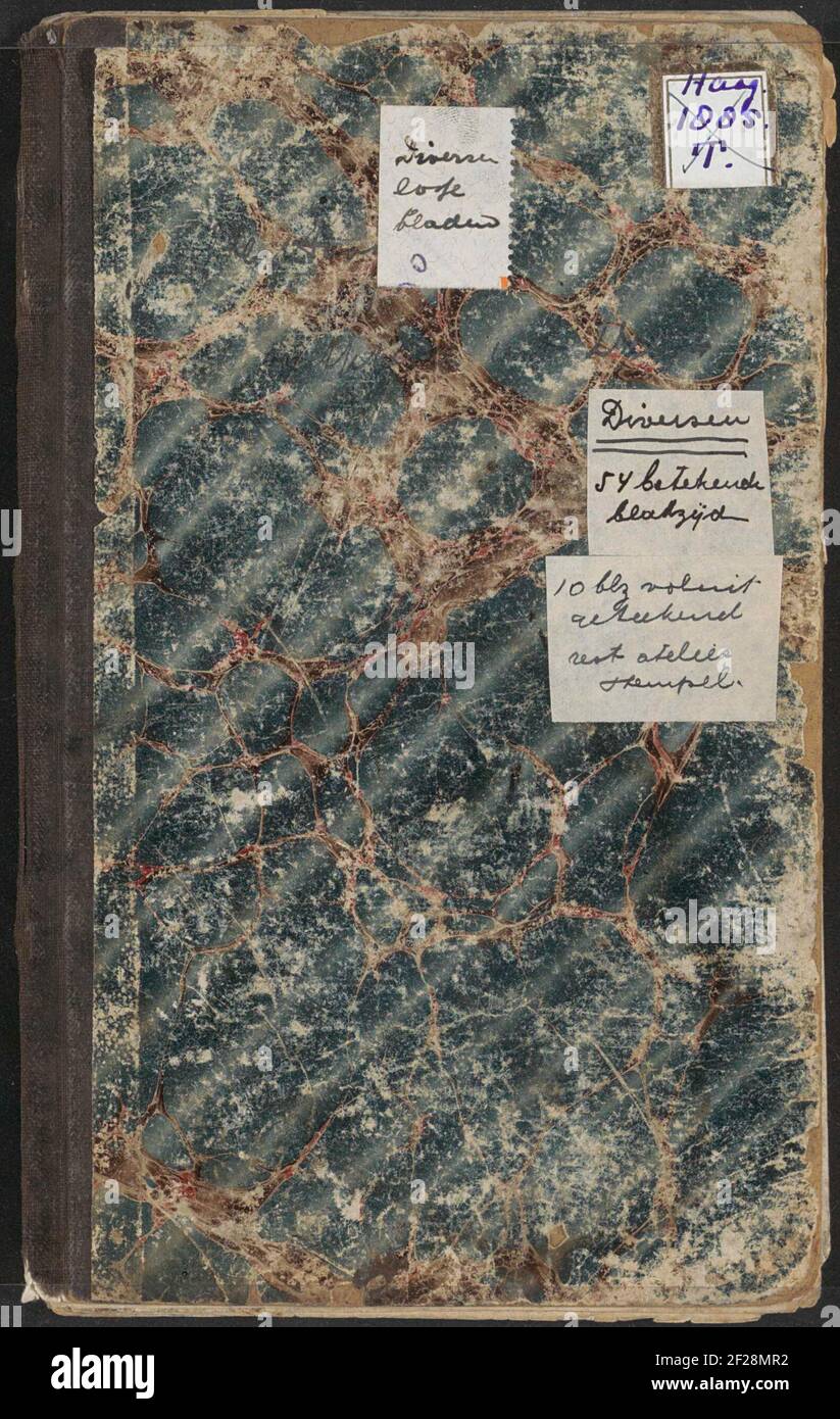 Schetsboek met 9 bladen.Sketchbook consisting of 9 sheets with a ...