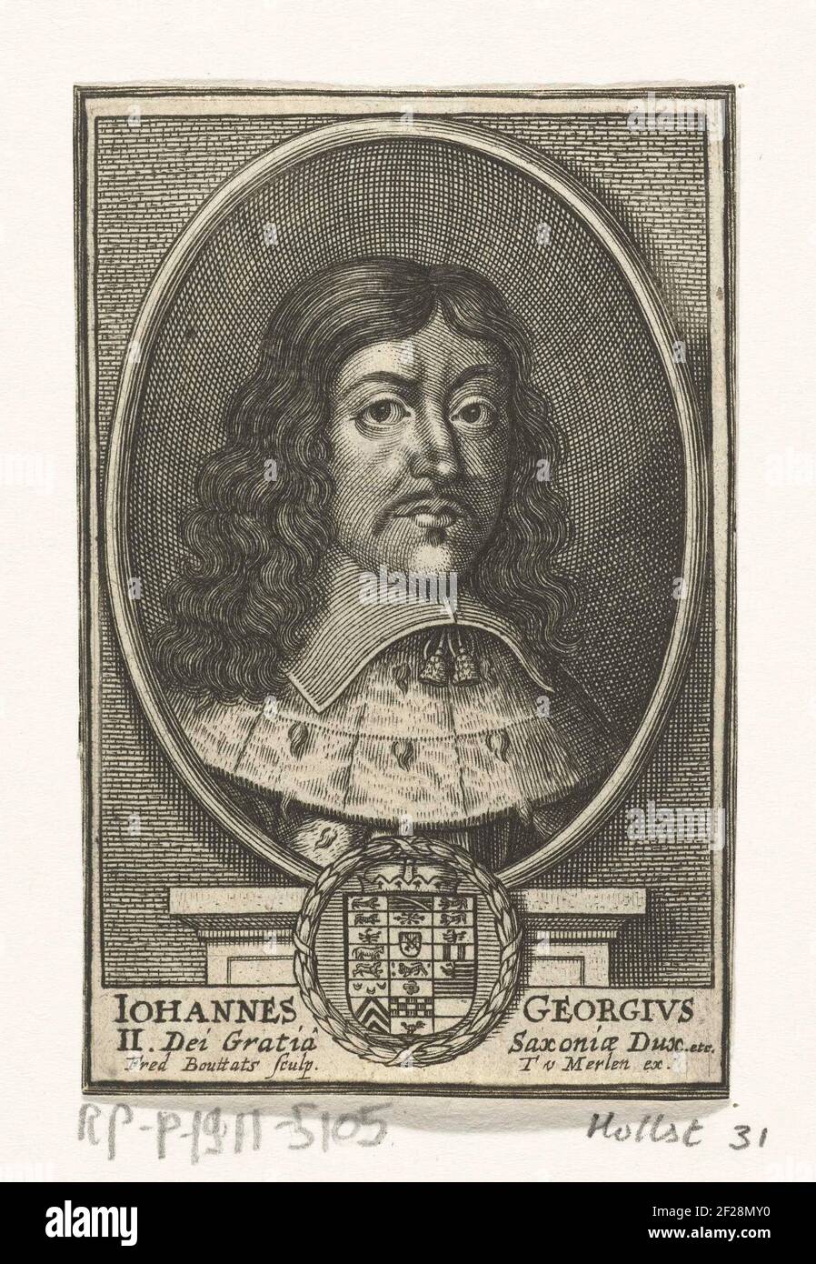 Portret van Johan Georg II; Portretten van staatslieden.Portrait in an ...