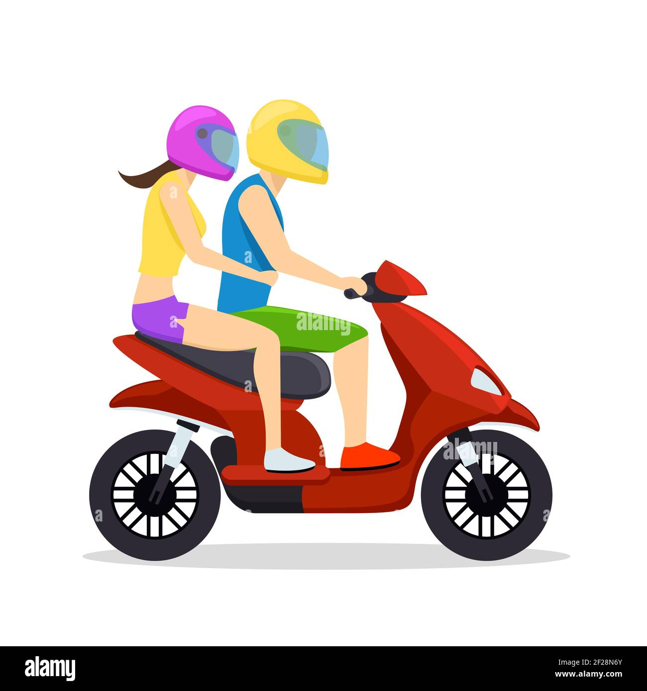 Couple on moped Stock Vector Images - Alamy
