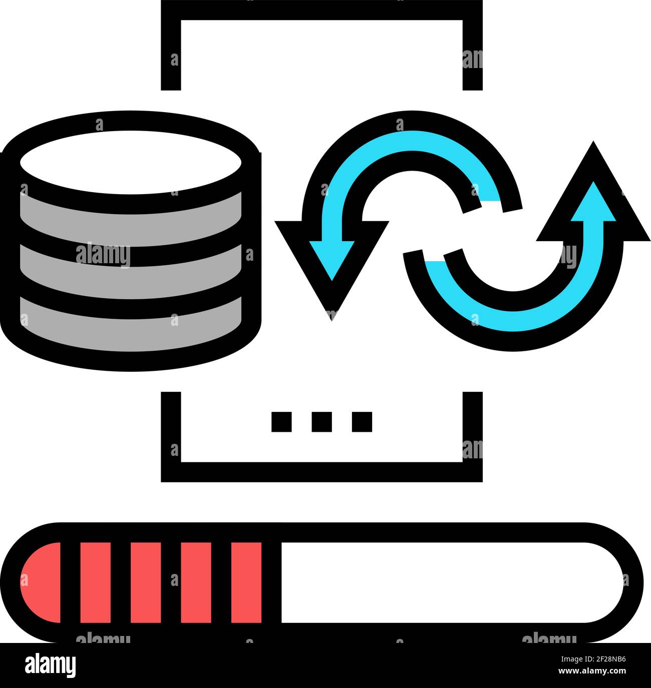 data cleaning digital processing color icon vector illustration Stock ...