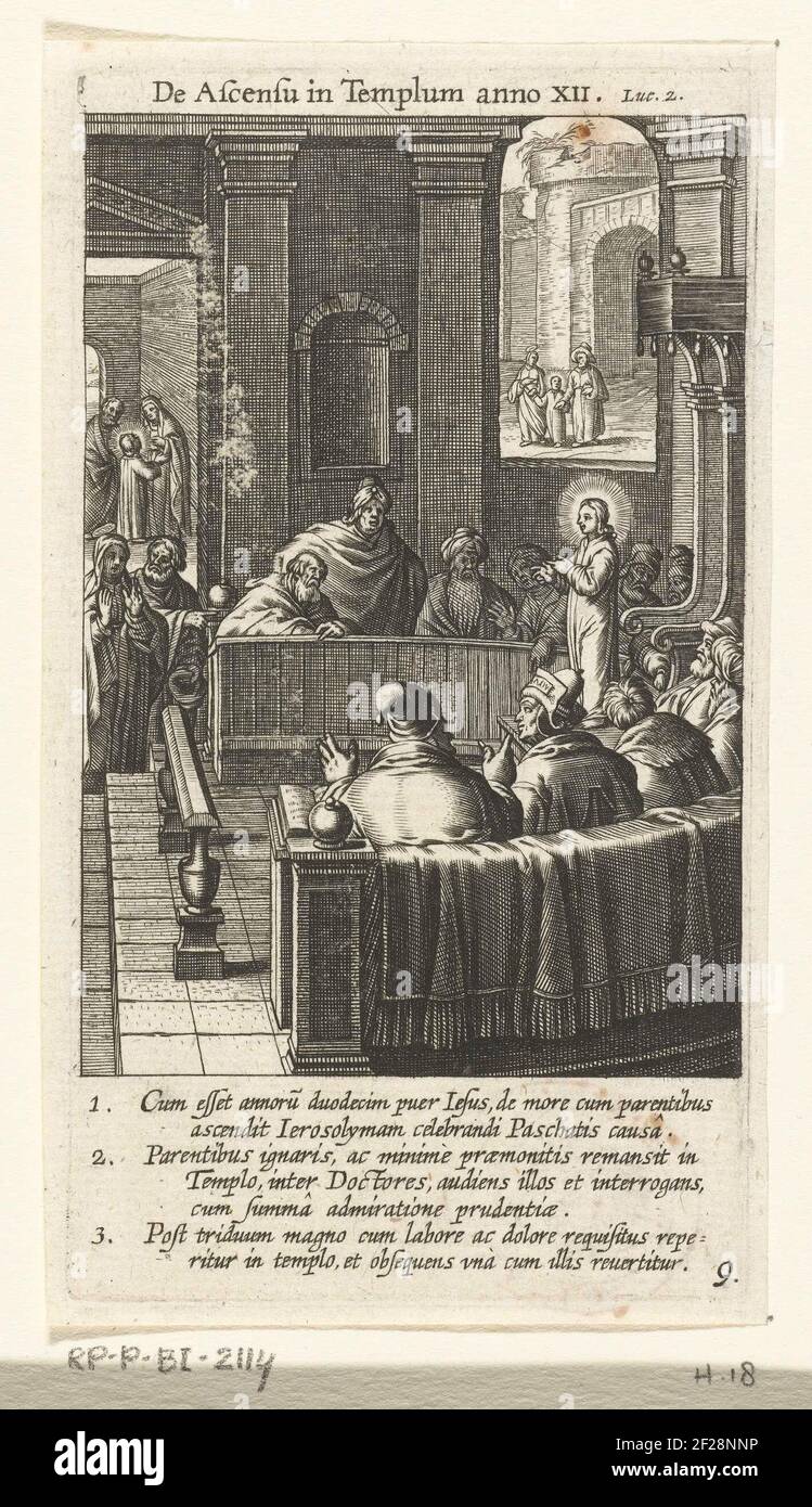 Christ ah twaalfjarige discussiërend met schriftgeleerden into the ...