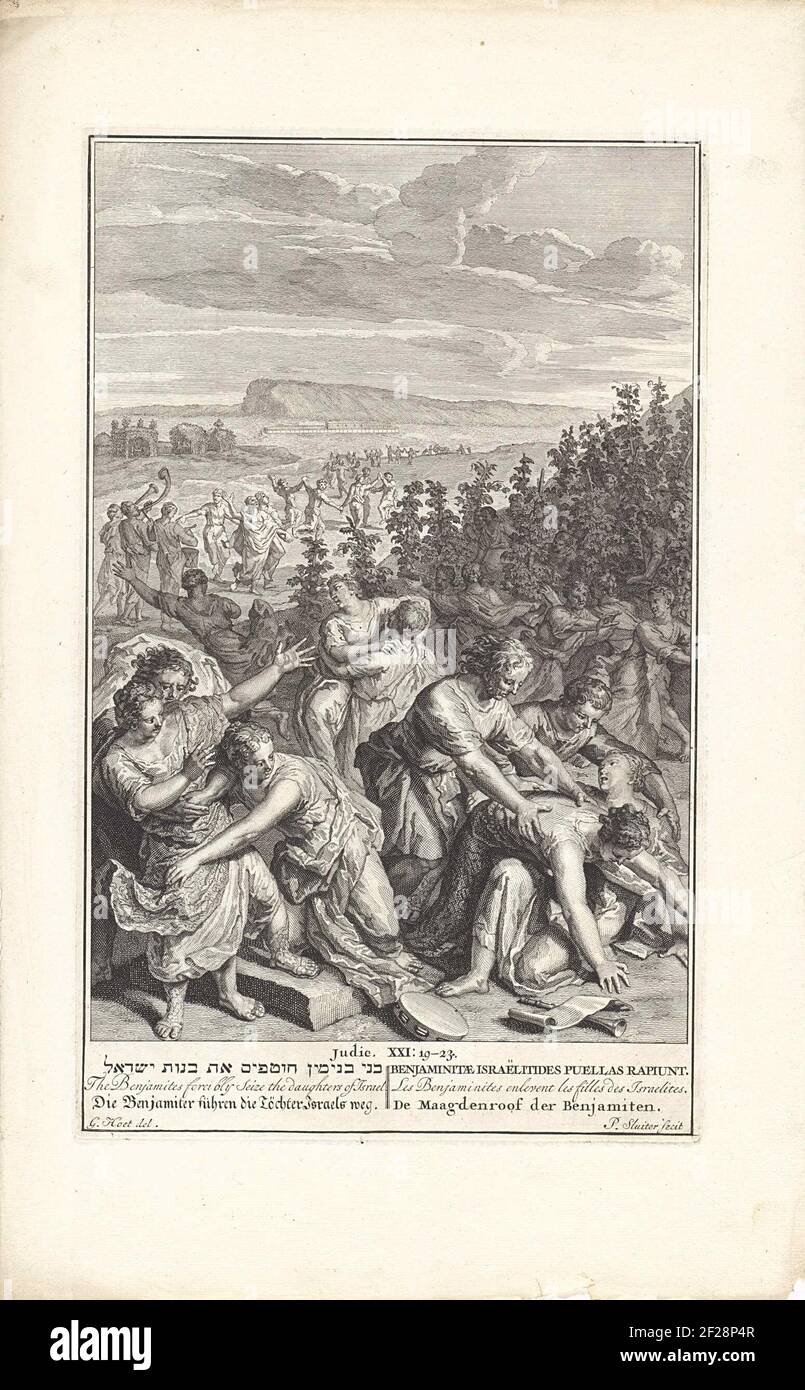 Maagdenroof der Benjamieten.In a vineyard, the virgins of Israel ...