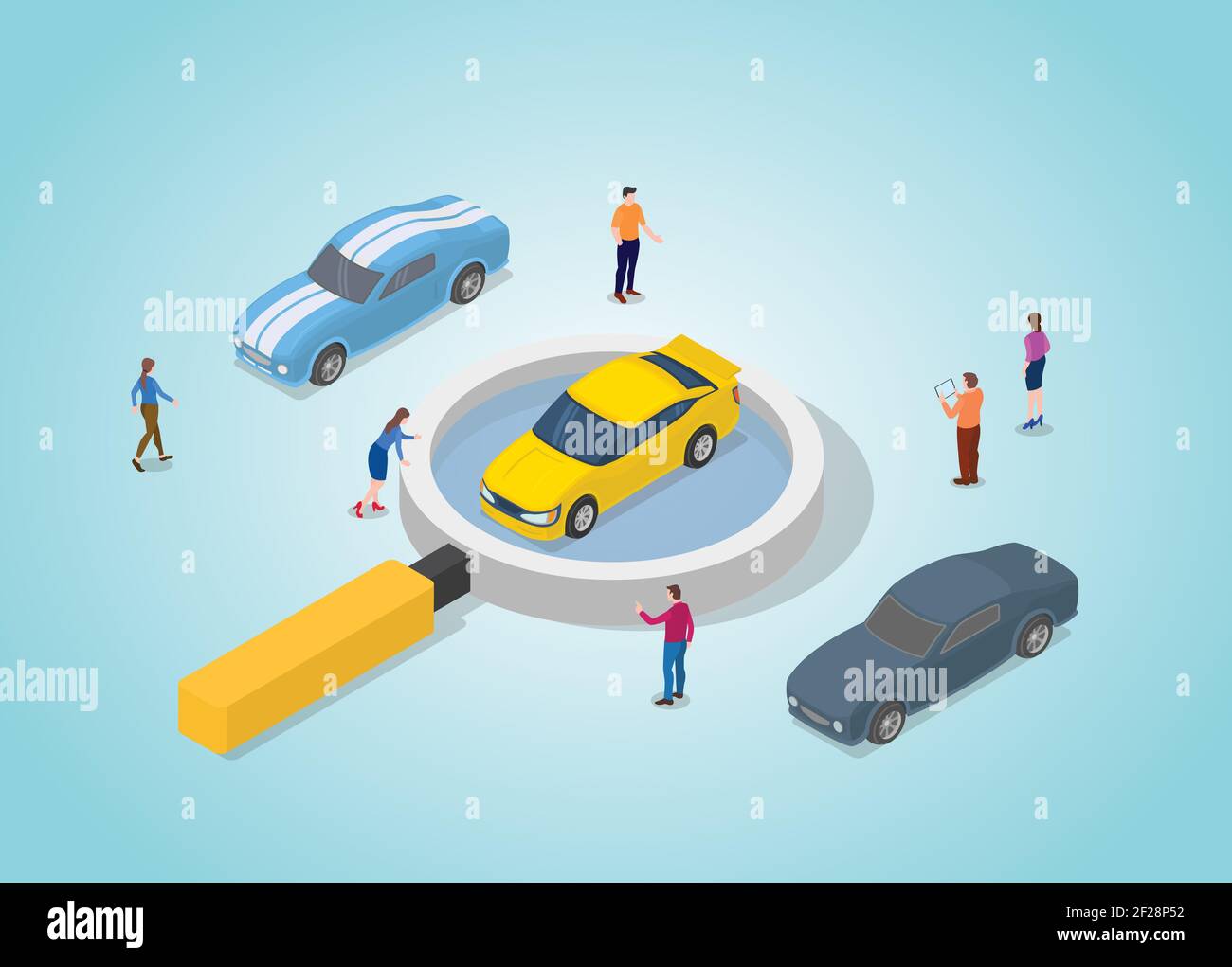 car search for the best analysis concept with modern isometric style ...