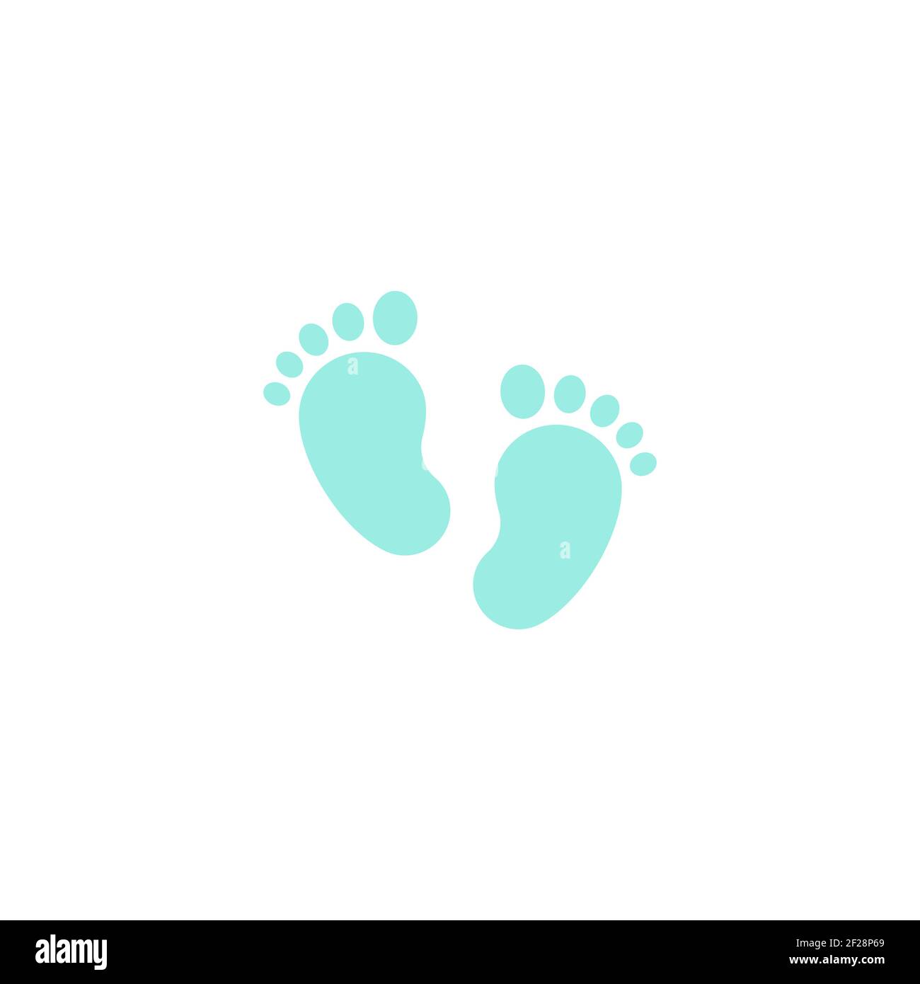 Blue kids or baby feet and foot steps. New born, pregnant or coming ...