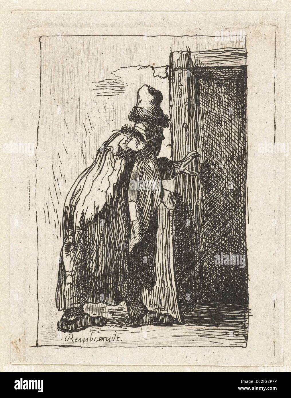 The blind Tobias: sketch. Mirror-image copy to the print of the same ...