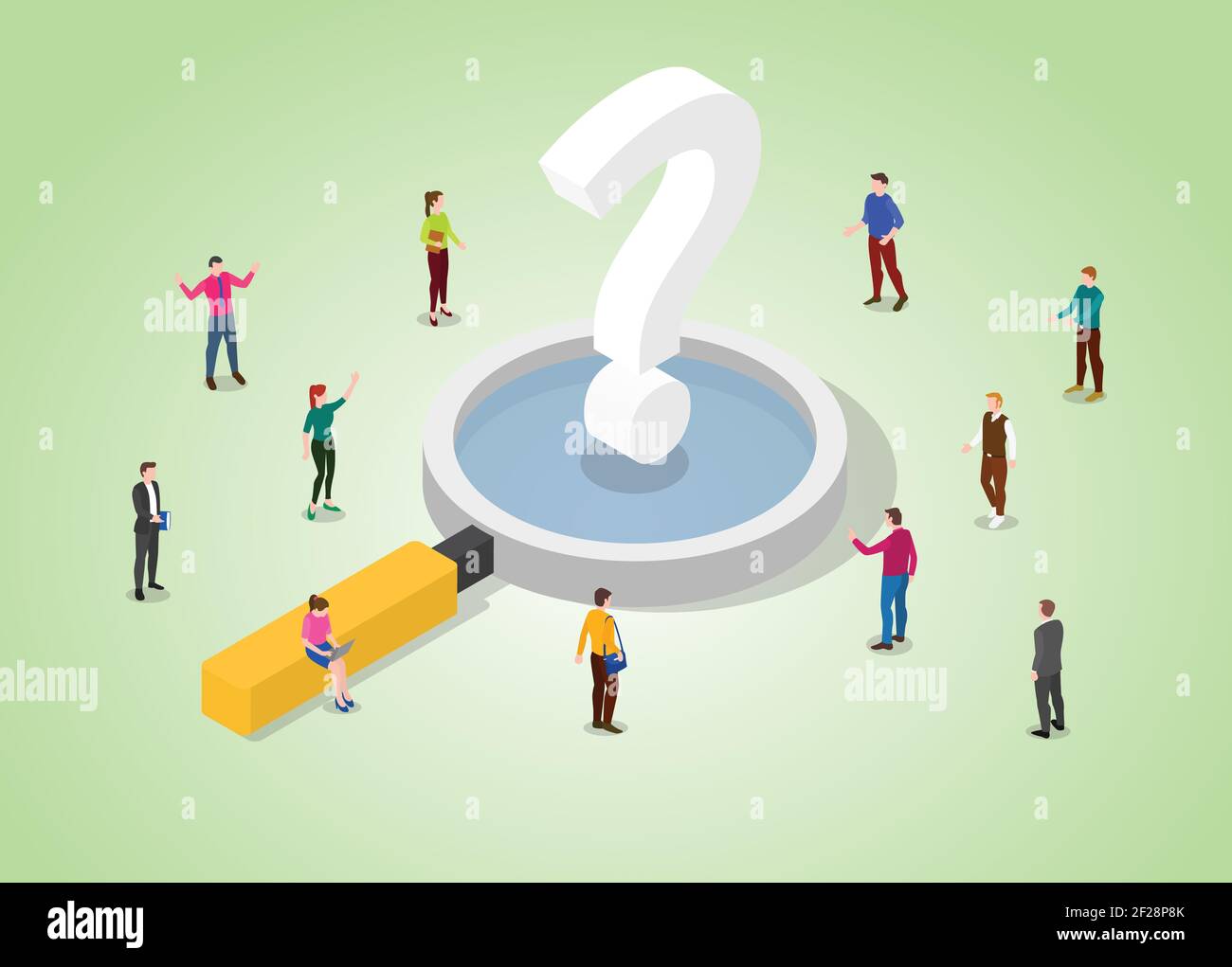 searching for answer concept with modern isometric style vector ...