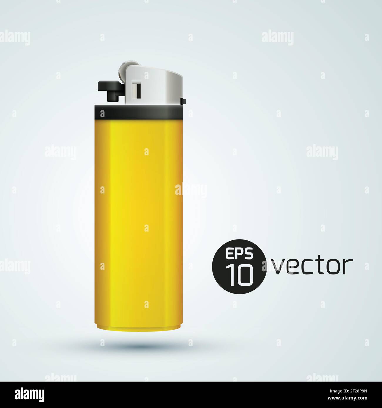 Realistic yellow gas lighter design template background vector ...