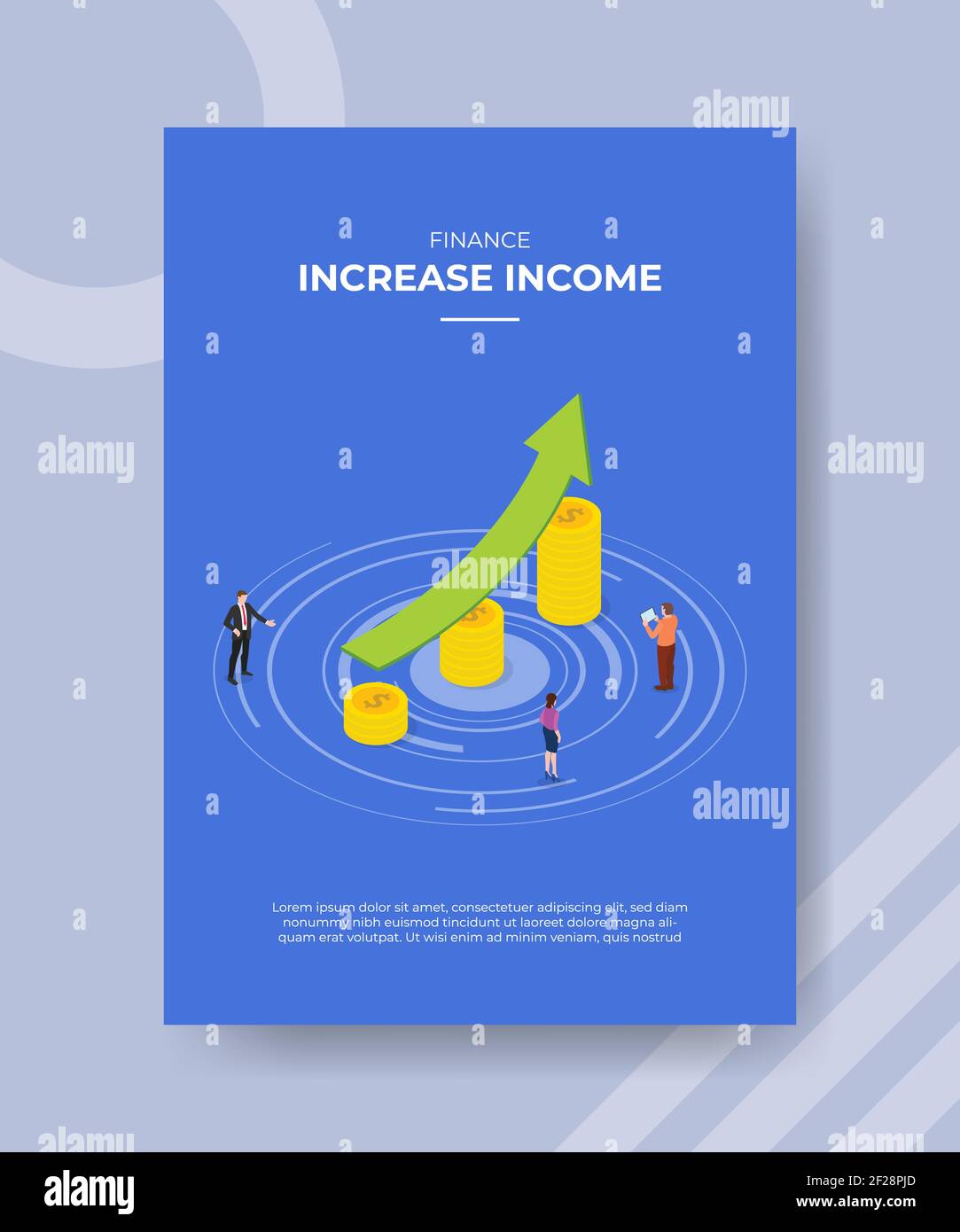 increase income concept for template banner and flyer for printing with ...
