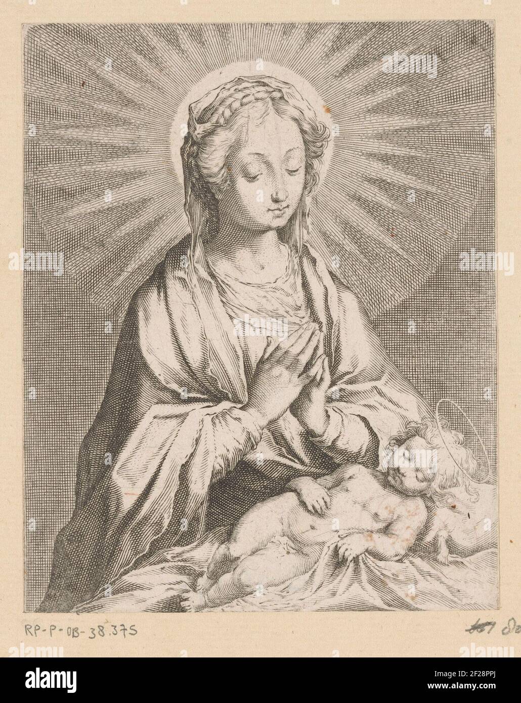 Maria worship the Christ child Stock Photo - Alamy