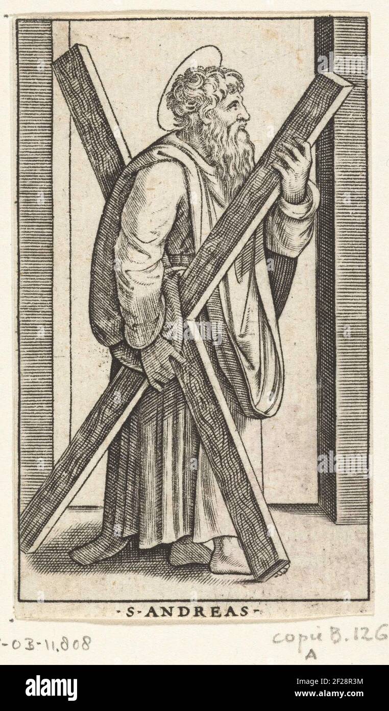 Apostle Andreas with cross; S Andreas; Christ and the apostles Stock ...