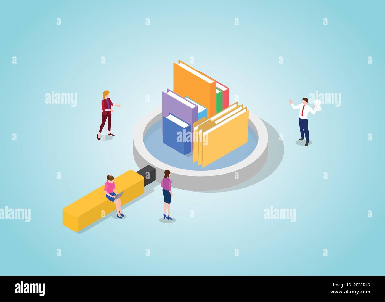 actual information with some books and folder info concept with modern ...