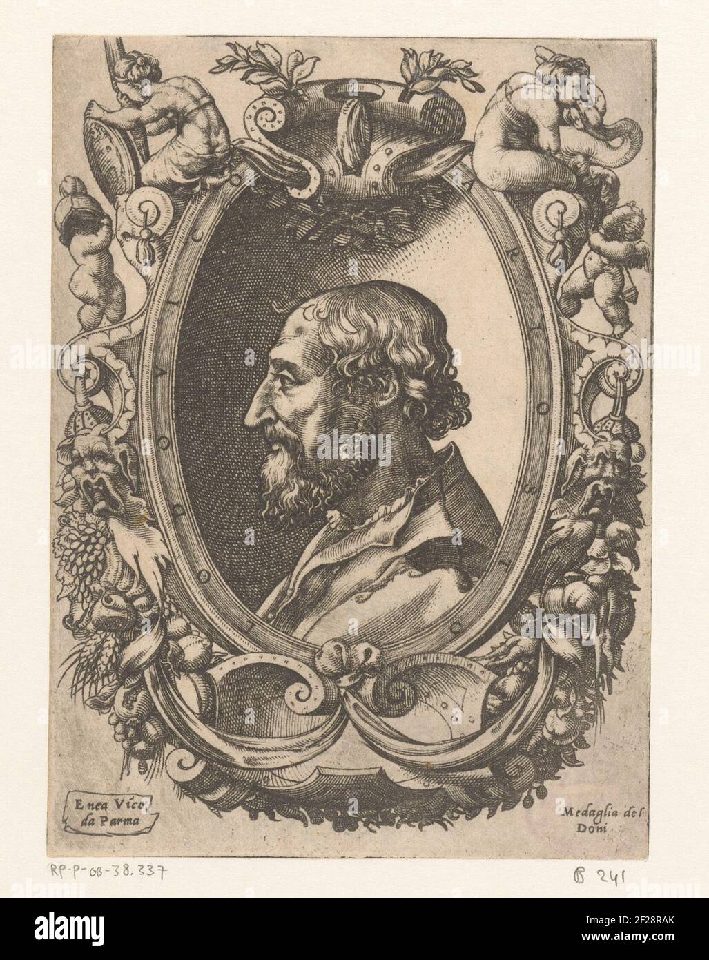 Portret van dichter ludovico ariosto; Penningen van Anton Francesco ...