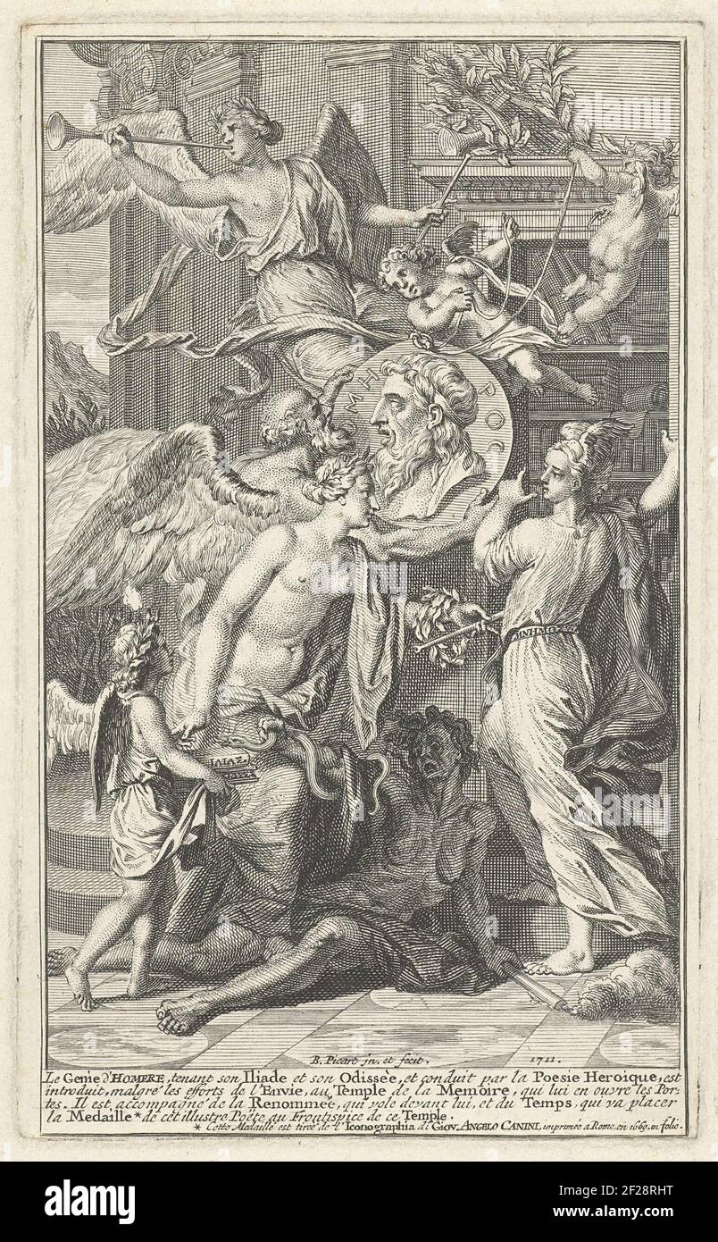 The personification of heroic poetry leads a boy, who symbolizes the ...