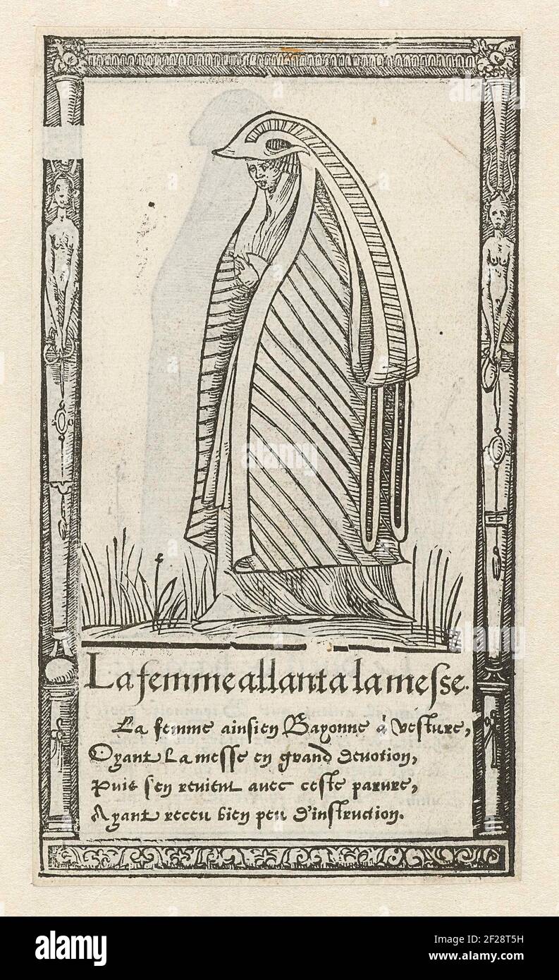 The woman going to mass; Collection of the diversity of clothes ...