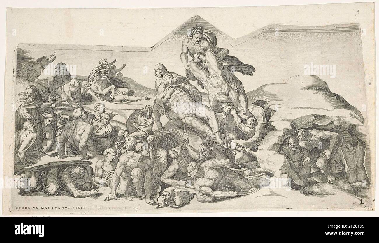 Het laatste oordeel, blad L.A detail from the fresco 'The Last Judgment ...