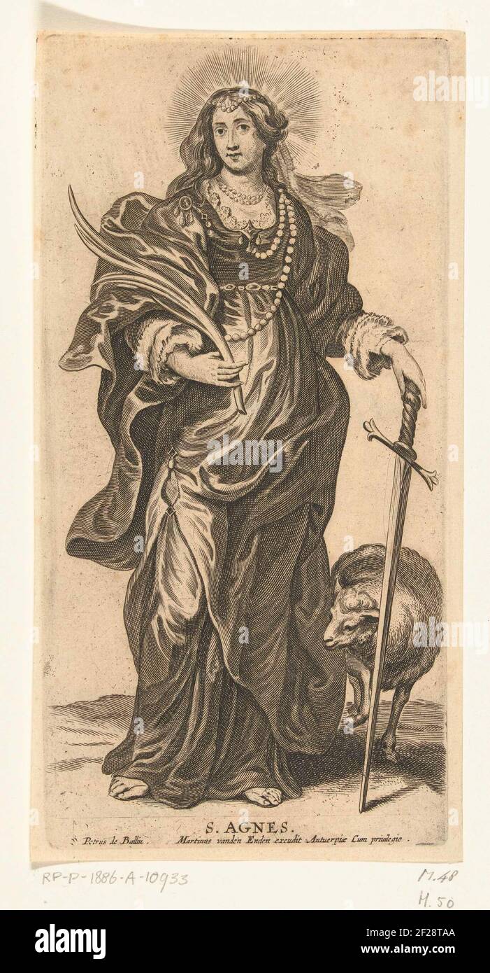 Holy agnes with lamb and sword; S. Agnes Stock Photo - Alamy