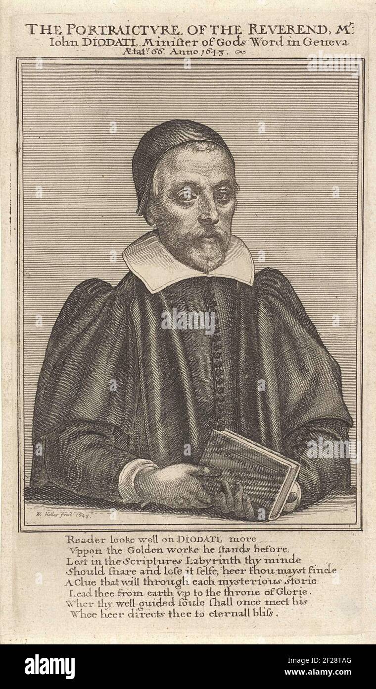 PORTRET VAN GIOVANNI DIODATI.PORTRAIT OF THE SWISS THEOLOGIAN GIOVANNI ...