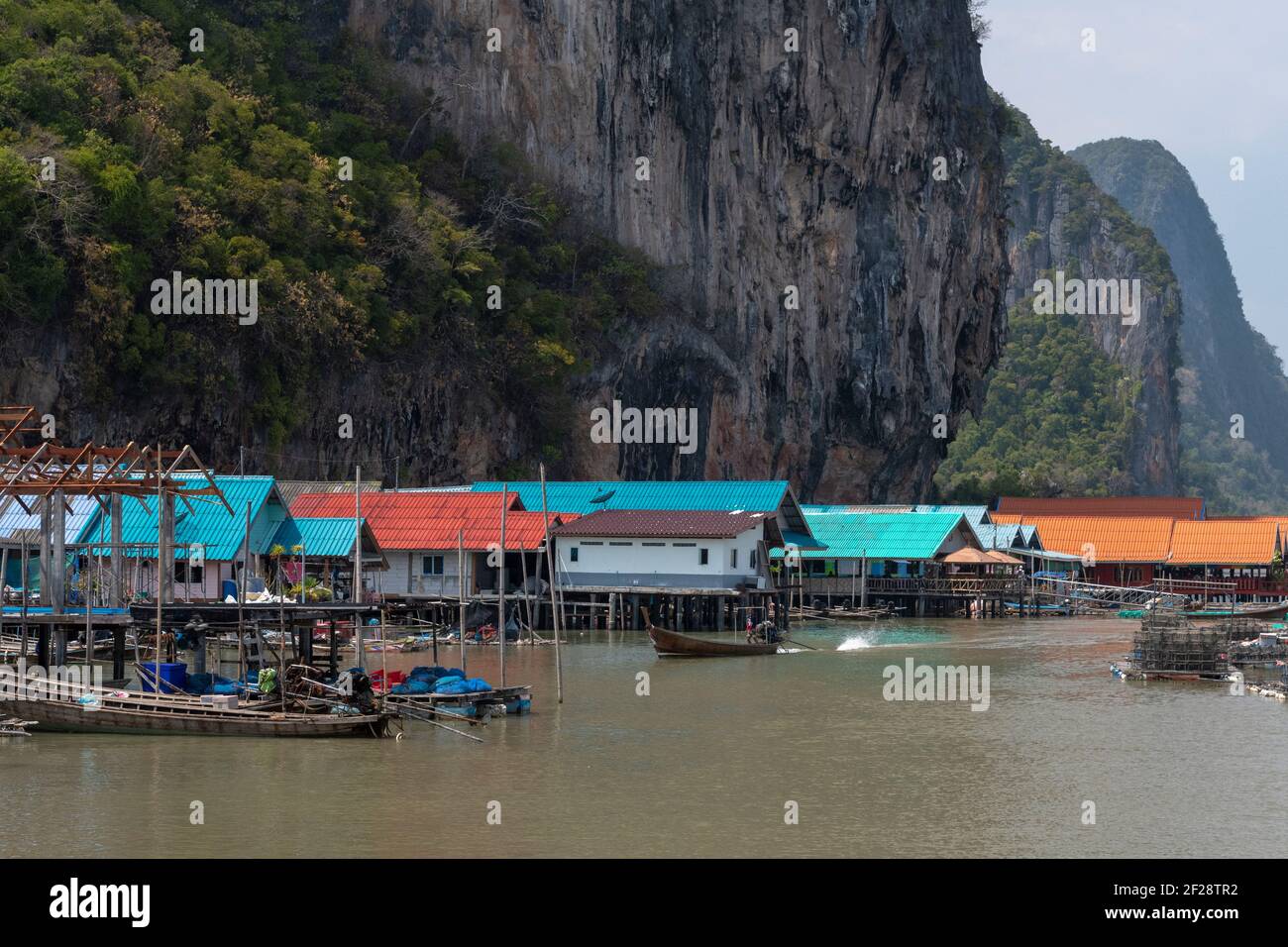 A view of Koh Panyee, one of the region’s typical Muslim villages Stock ...