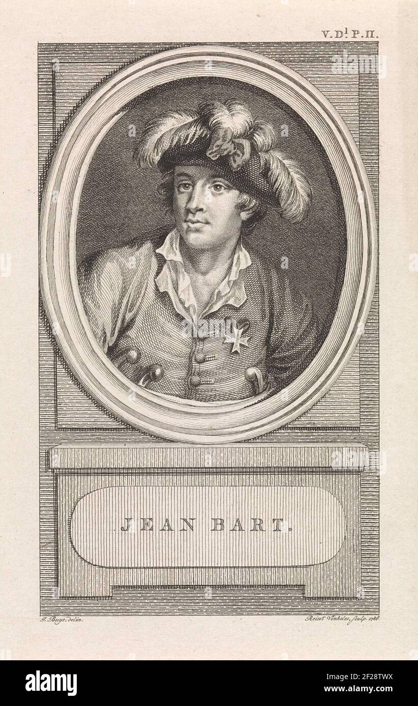 Portret van Jan Bart.Portrait of the Flemish Hairer Jean Bart. At the ...
