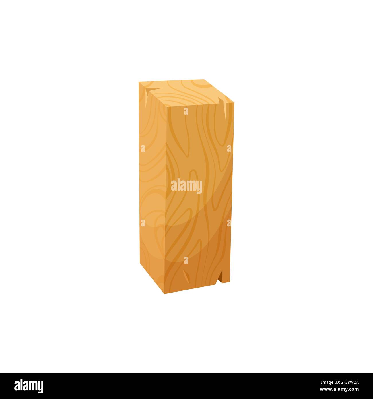 Plane timber plank carpentry timber piece isolated flat cartoon icon ...