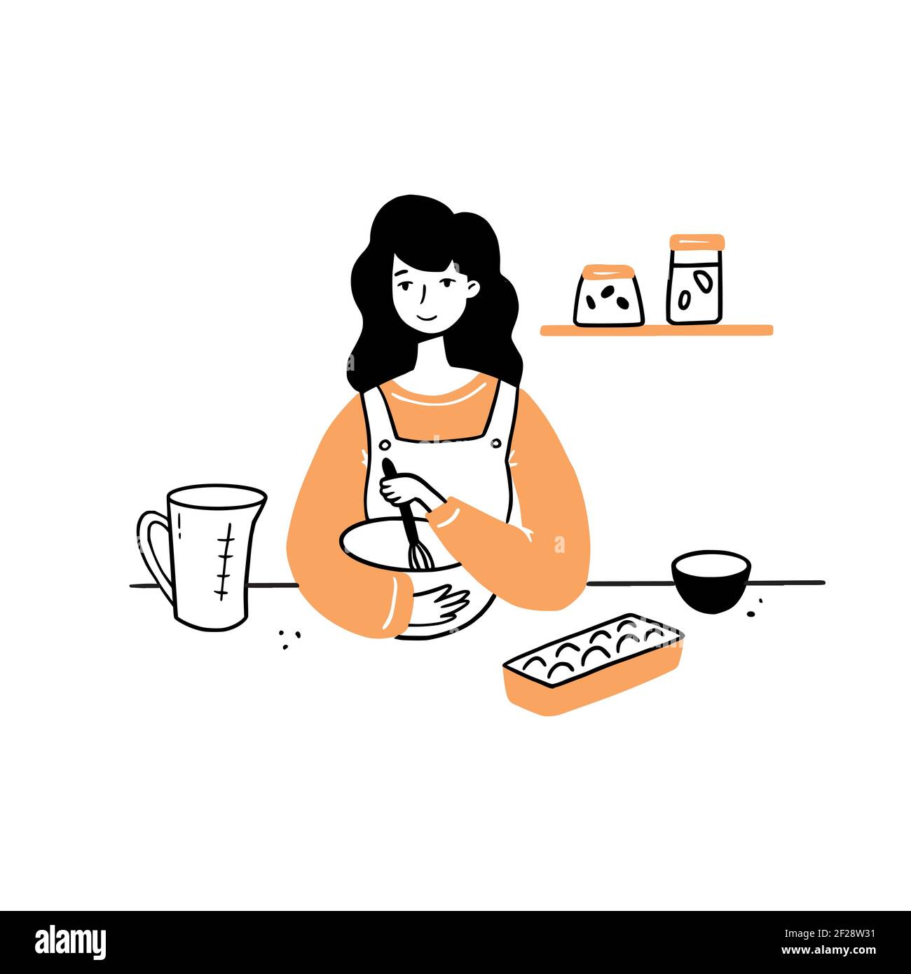 Retro woman cooking hi-res stock photography and images - Alamy