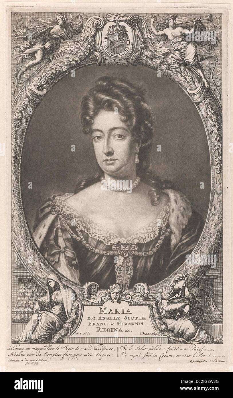 Portret van Maria II Stuart, koningin van Engeland en Schotland.Bust of ...