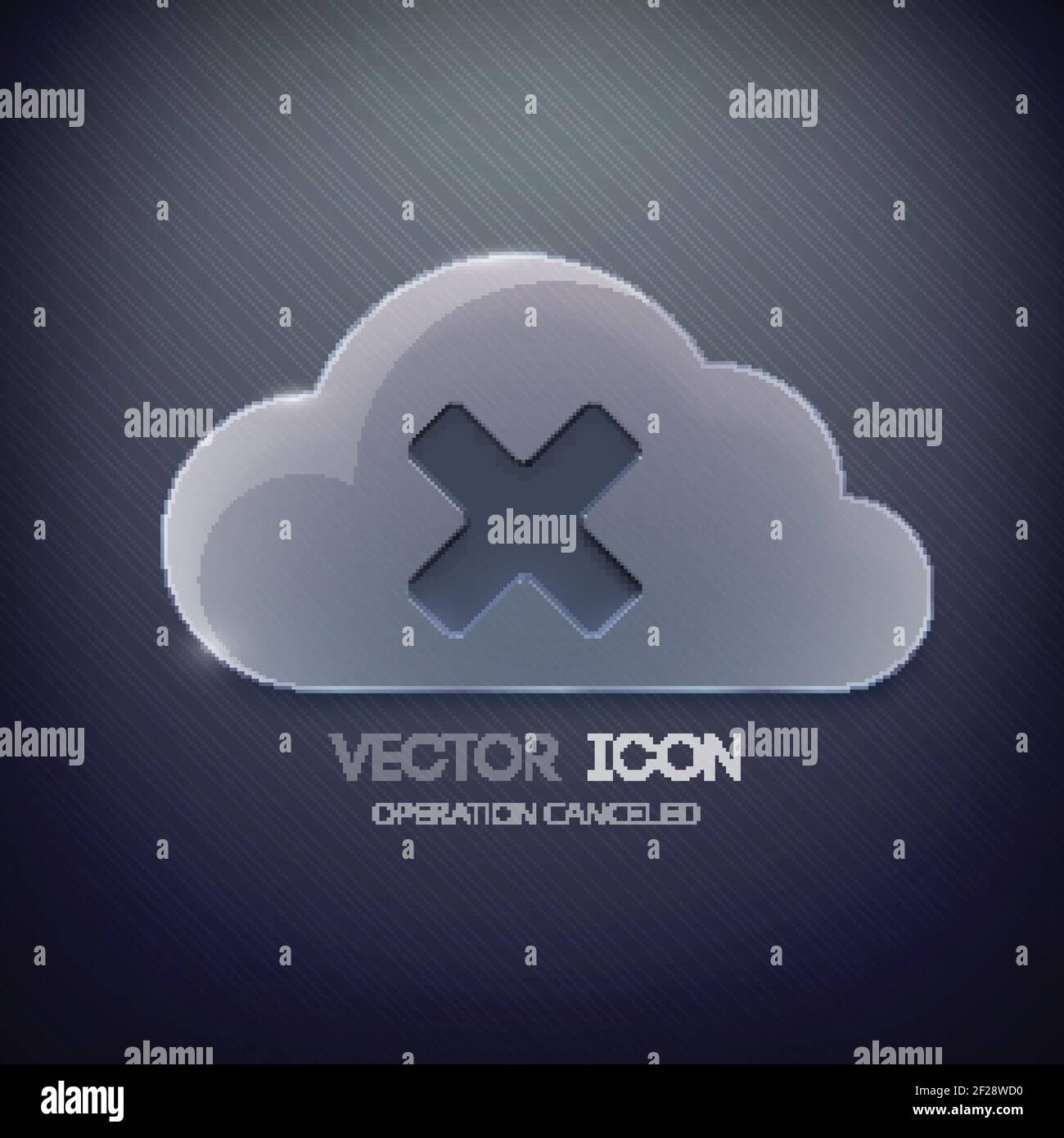 Web design concept with glass cloud for forbidden access on striped ...