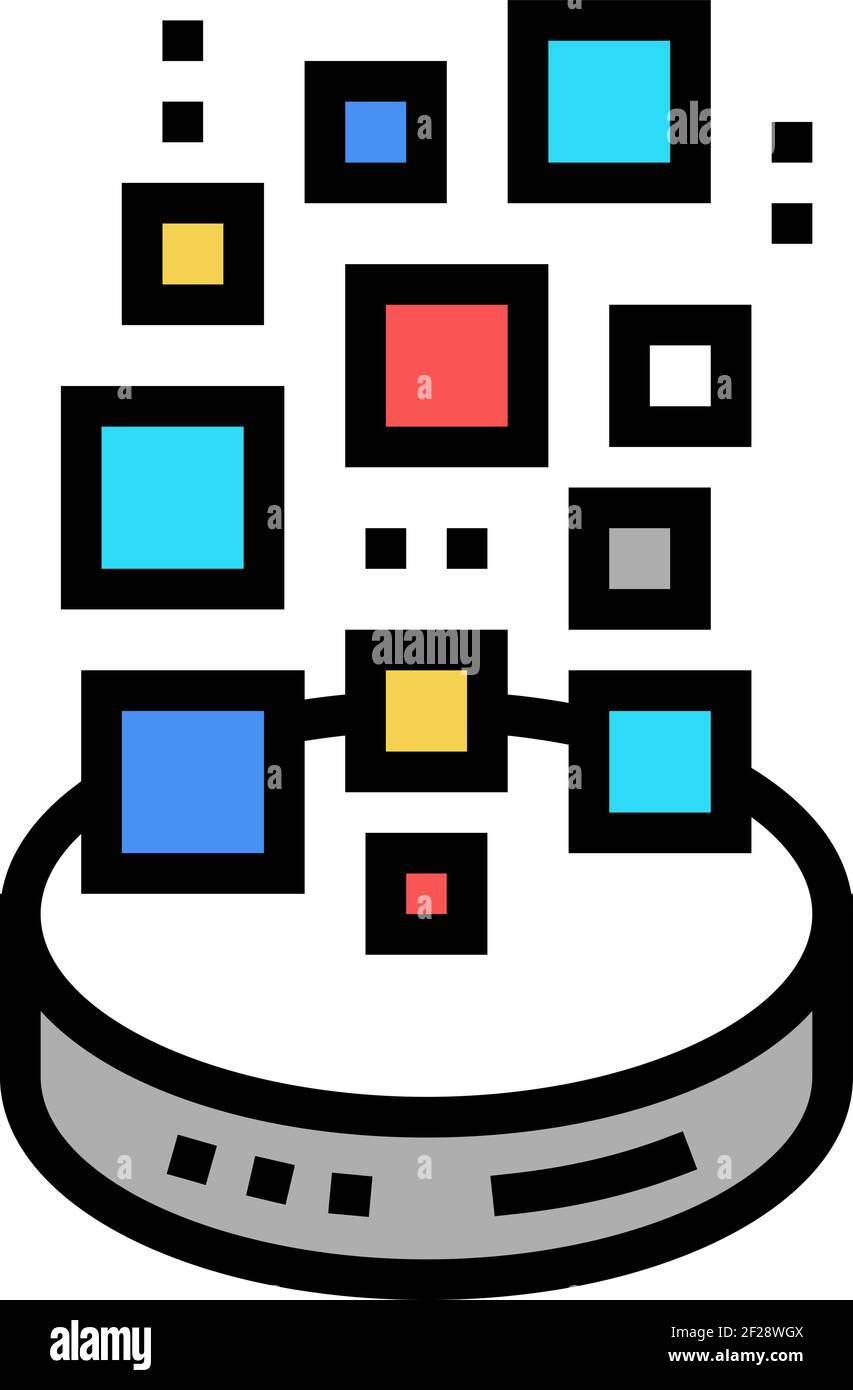 storaging digital processing color icon vector illustration Stock ...