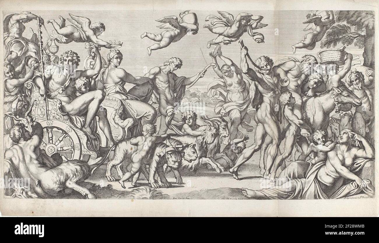 Triomf van Bacchus en Ariadne; Schilderingen in Palazzo Farnese te Rome ...