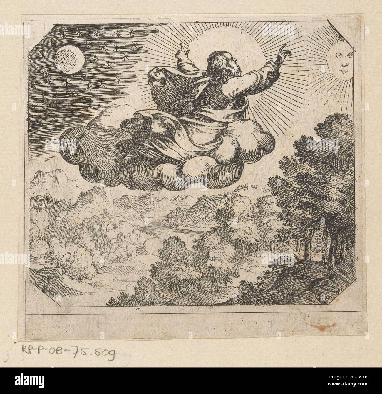 God creates the sun, the moon and the stars; The creation. God the ...