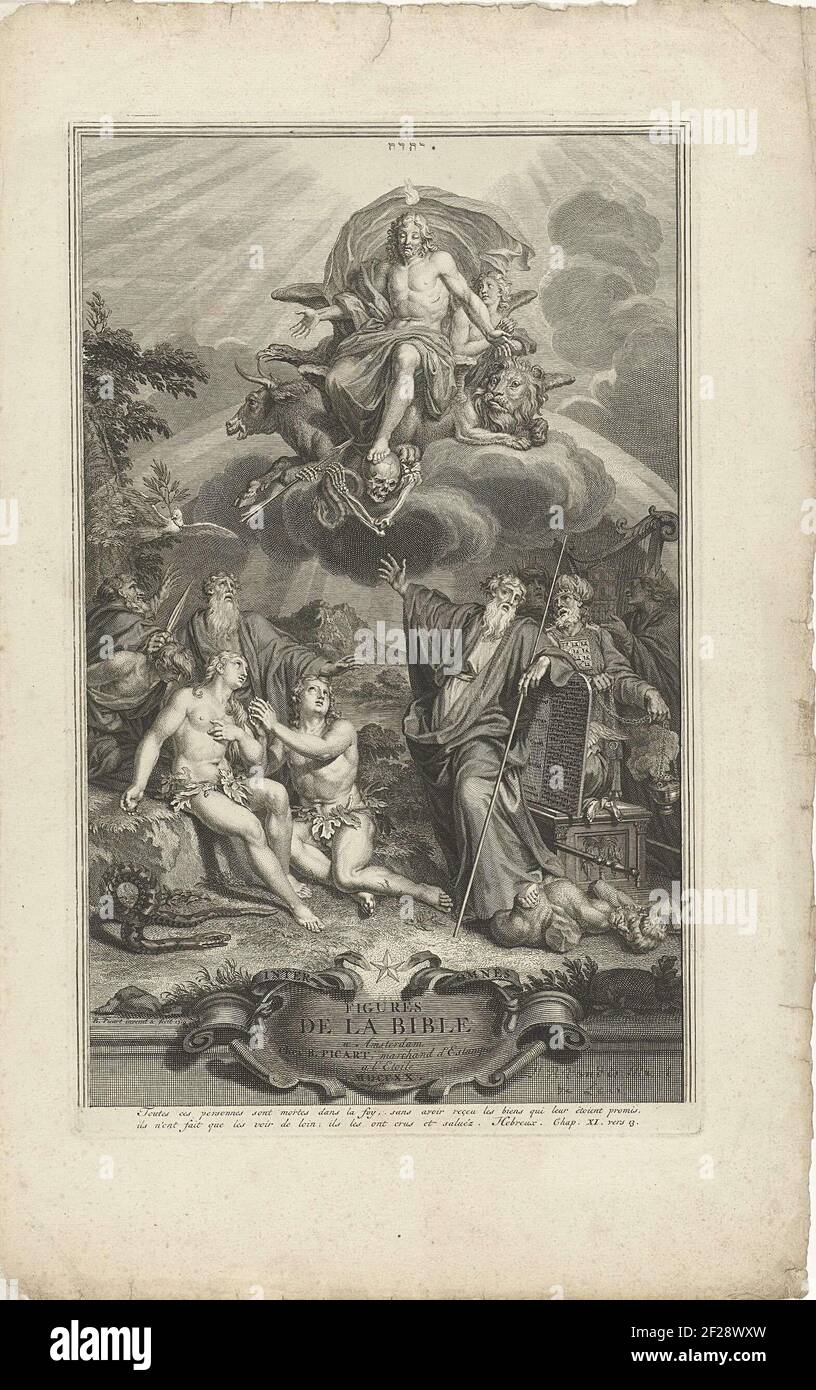 Allegorical performance with figures from the Old Testament. Left Adam ...
