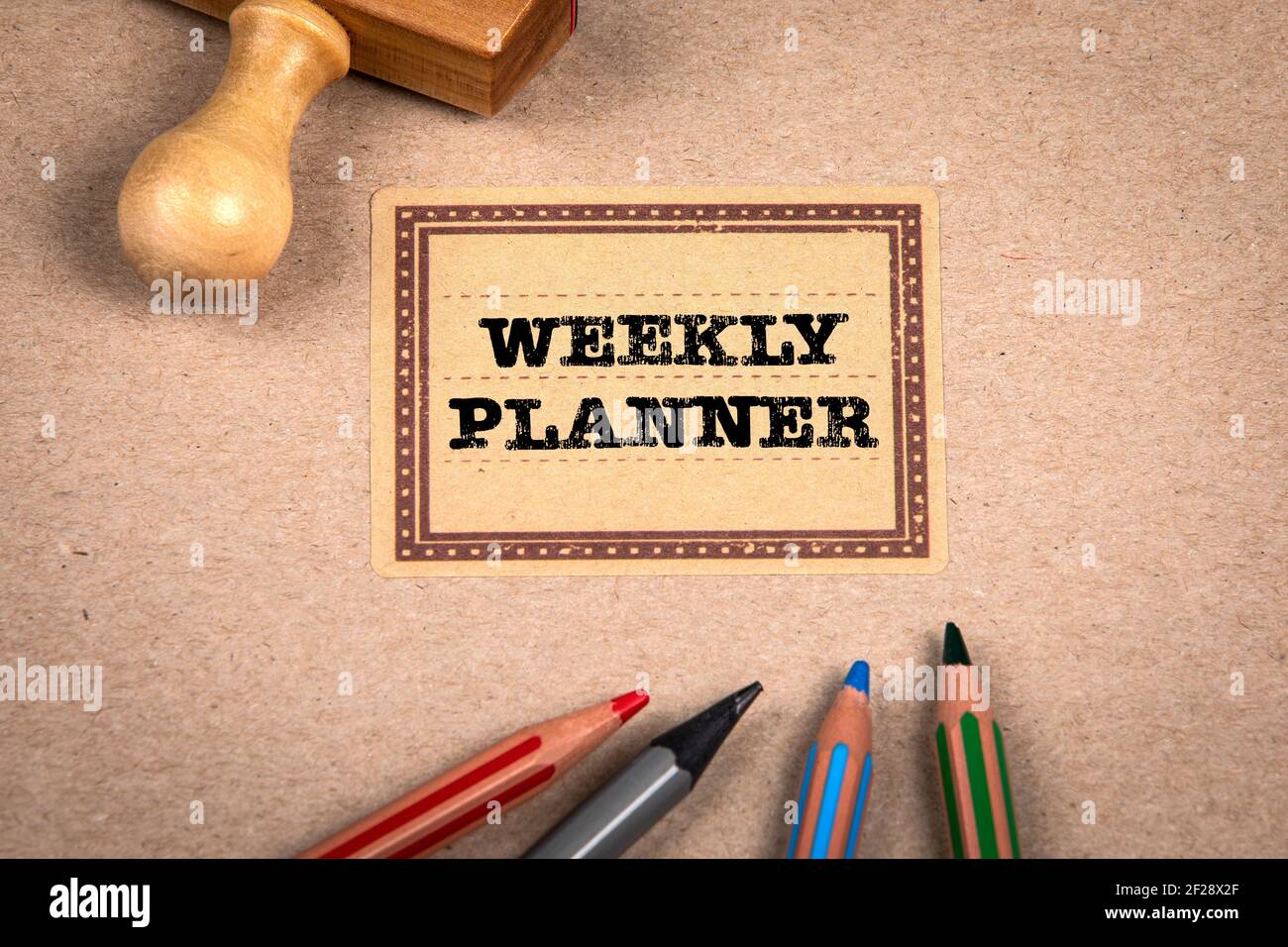 Weekly planner. Business, training and health concept Stock Photo - Alamy